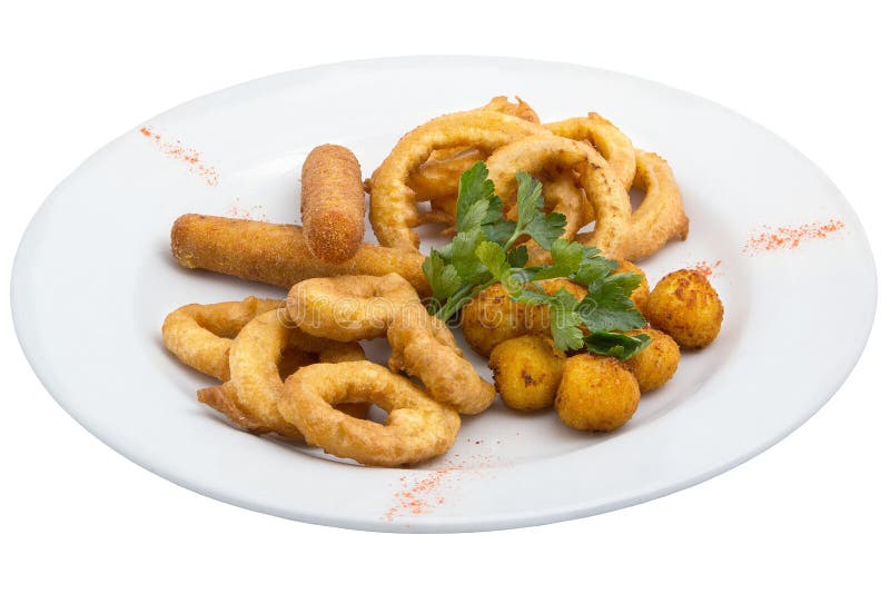 Appetizing Snacks for Foamy Drinks. Restaurant Service Concept ...