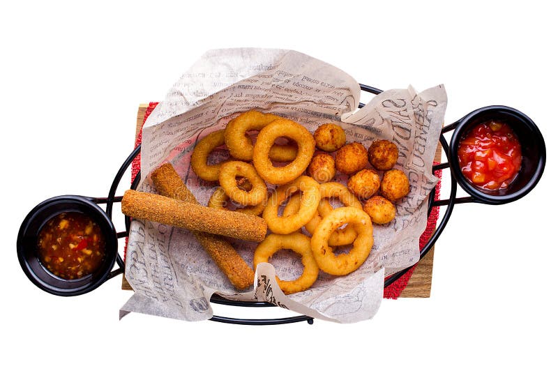 Appetizing Snacks for Foamy Drinks. Restaurant Service Concept ...