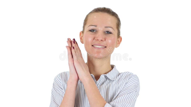 Clapping Woman Proud Satisfaction Applauding Loop Stock Video - Video ...