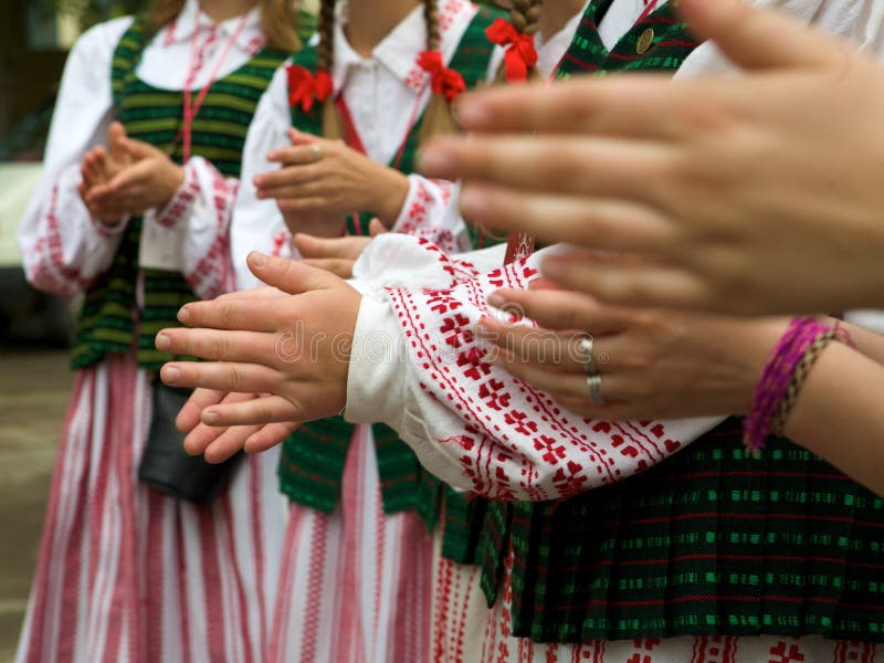 Turkish Women Dancing with Wooden Spoons at Folklore Festival Stage ...