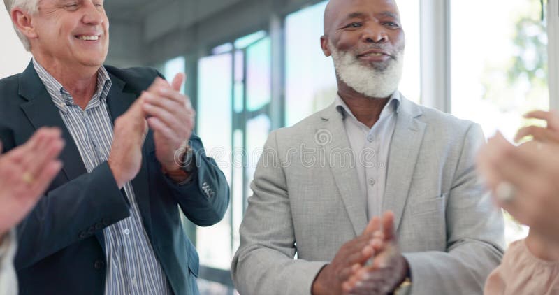 Applause, Business People and Congratulations in Office for Teamwork ...