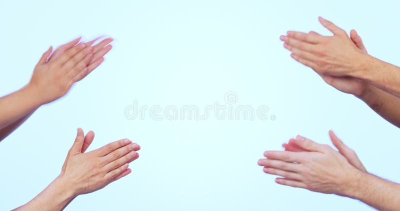 Applause, Goals and Celebration, Hands in Studio for Motivation and Win ...