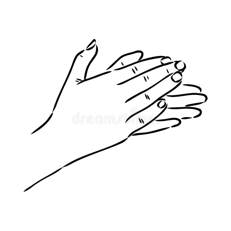 Applause Clapping Hands Engraving Vector Illustration. Scratch Board ...