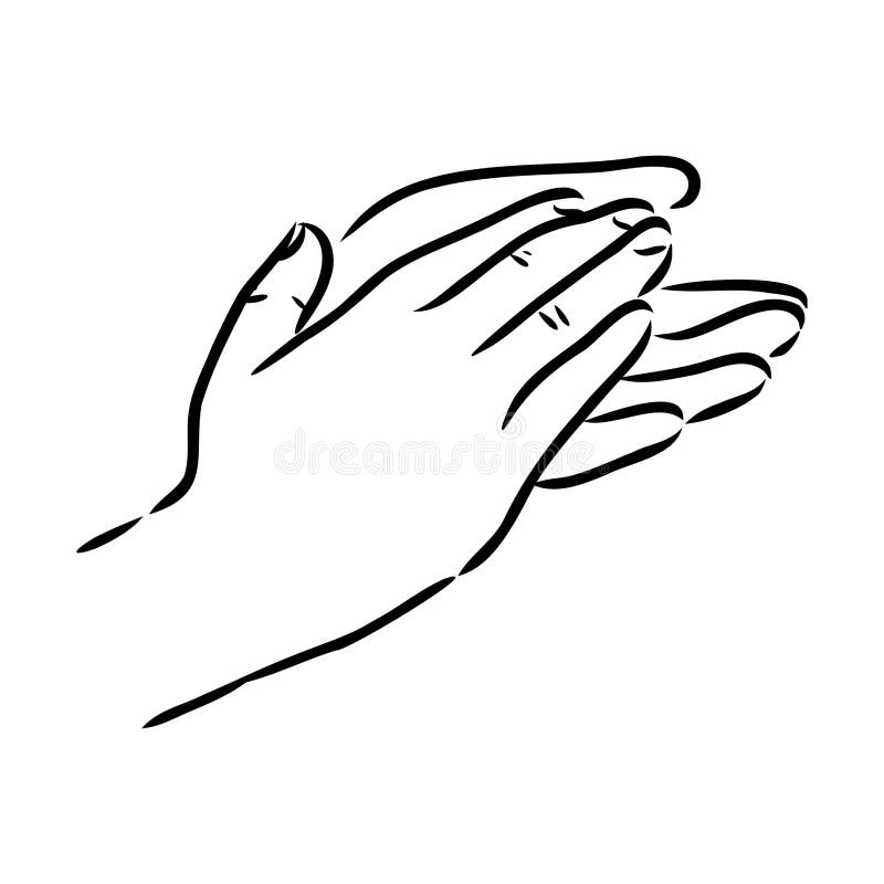 Applause Clapping Hands Engraving Vector Illustration. Scratch Board ...