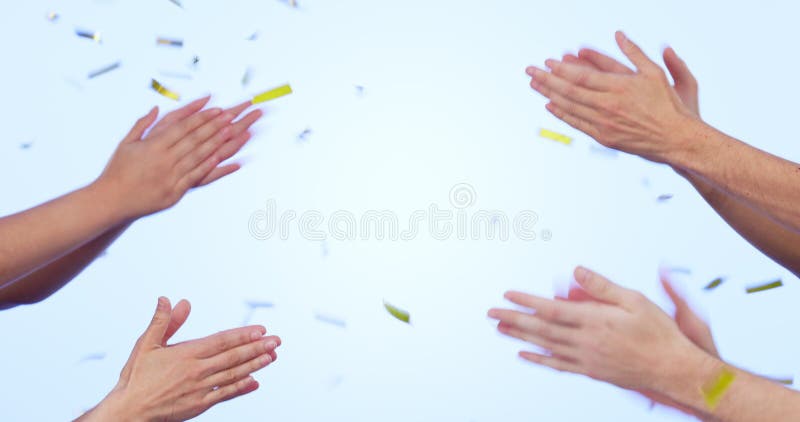 Applause, Celebration and Group of Hands in Studio for Motivation, Win ...