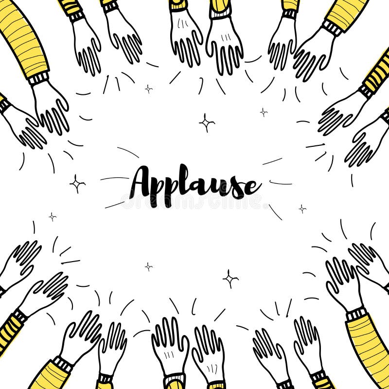 Applause hand draw stock illustration. Illustration of graphic - 155064122