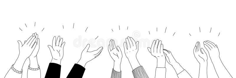 Applause Hands Set in Doodle Style. Human Hands Sketch, with Arms ...