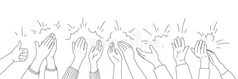 Applause Hands Set in Doodle Style. Human Hands Sketch, Scribble Arms ...