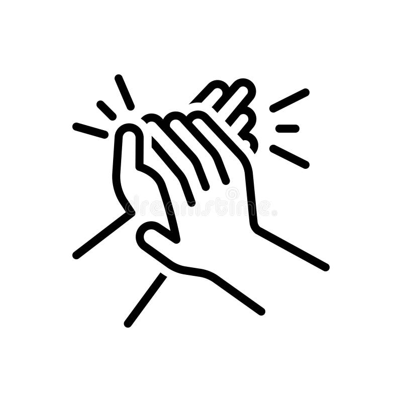 Black Line Icon for Applause, Bravado and Clapping Stock Illustration ...