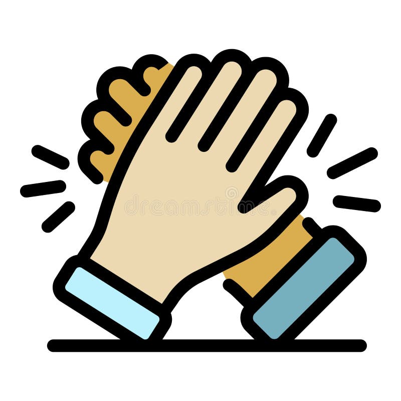 Applause Icon Color Outline Vector Stock Vector - Illustration of ...