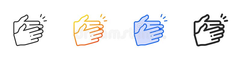 Applause Icon.Thin Linear, Gradient, Blue Stroke and Bold Style Design ...