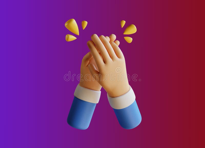Applause Illustration 3D Rendering with Gradient Background Stock ...
