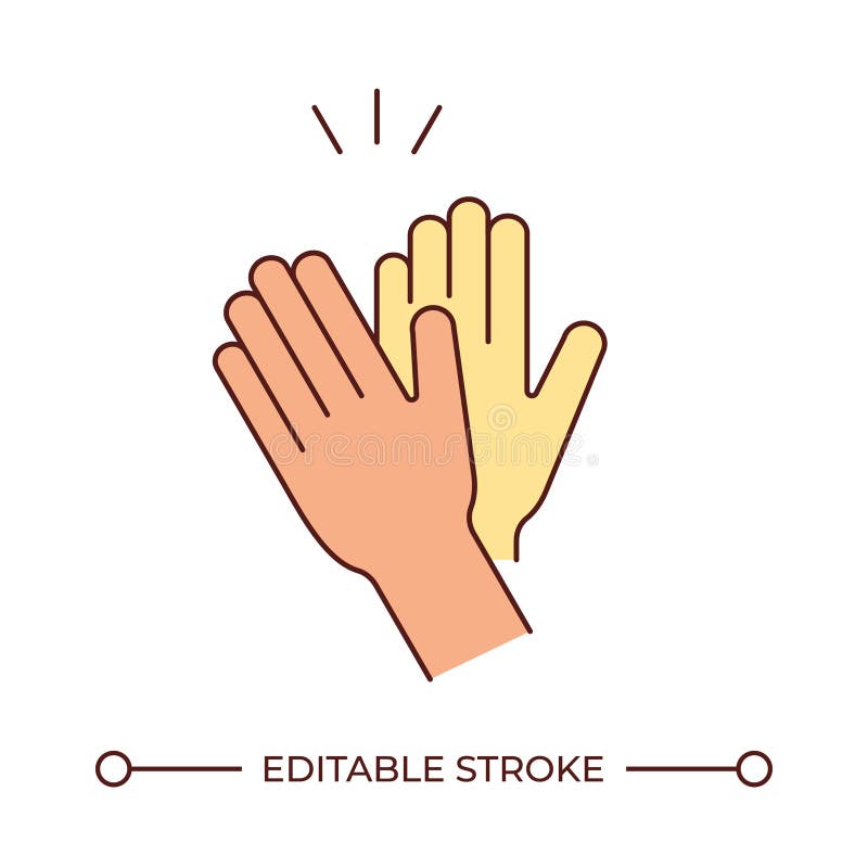 Applause line color icon stock vector. Illustration of outline - 374647829