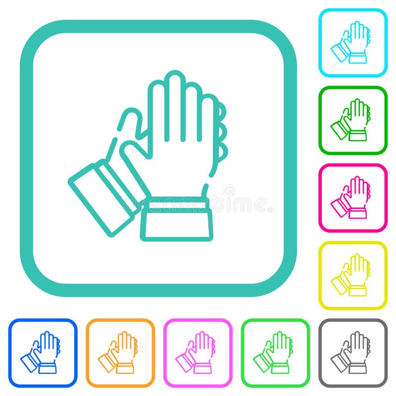 Applause Outline Vivid Colored Flat Icons Stock Vector - Illustration ...