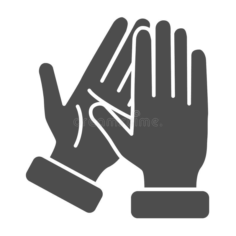 Applause Solid Icon, Gestures Concept, Bravo Sign on White Background ...