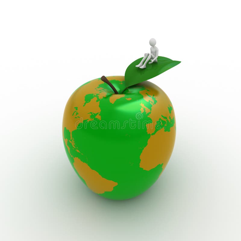 Vector red apple earth stock vector. Illustration of environmental ...