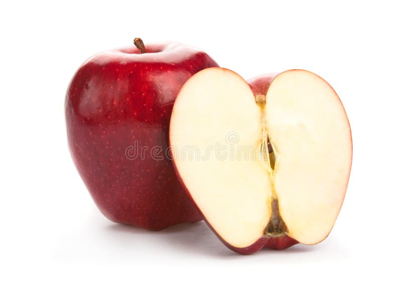 A Cut Open Apple stock photo. Image of juicy, macro, delicious - 18489670