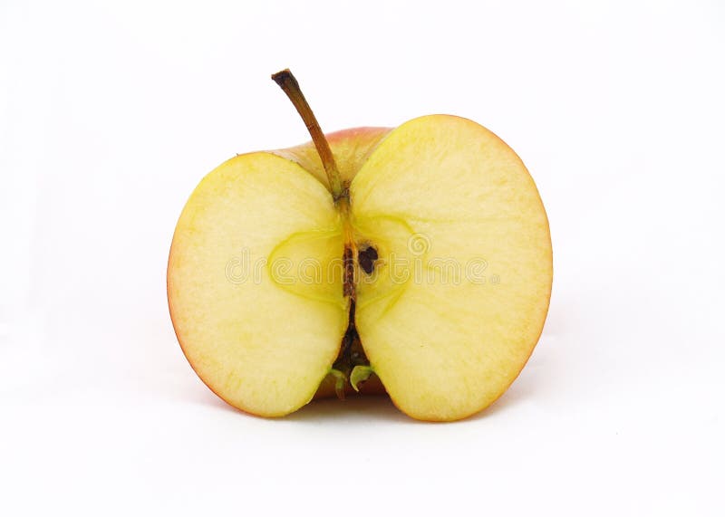 Half of apple stock image. Image of sweet, fruit, stem - 5555147