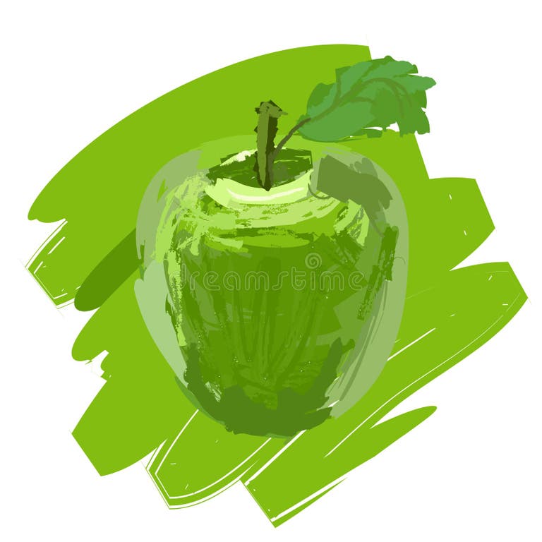 Apple Fruit Paintbrush Stock Illustrations – 268 Apple Fruit Paintbrush ...