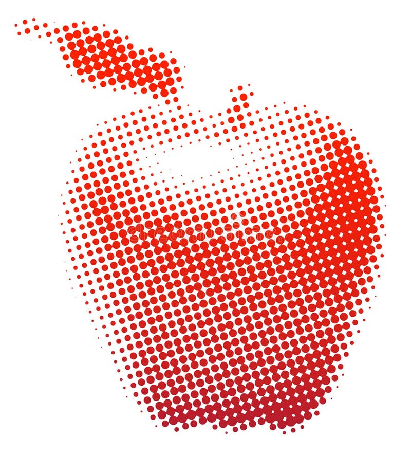 Red Apple Pixel Art on White Background Stock Illustration ...