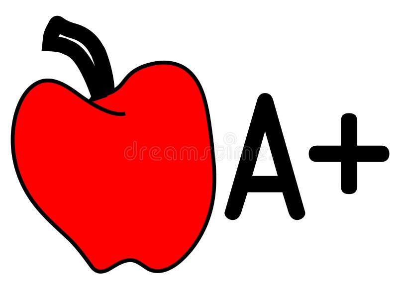 A+ Apple stock vector. Illustration of clipart, cartoonish - 8940951