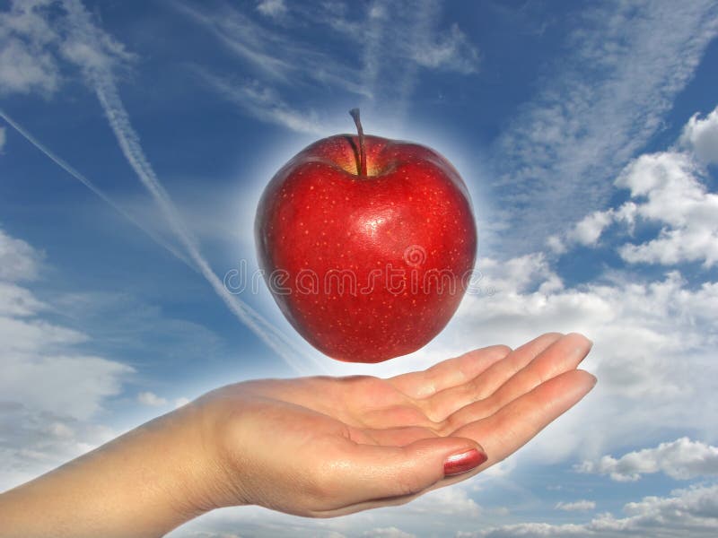 Temptation stock photo. Image of apple, single, hands - 7921840