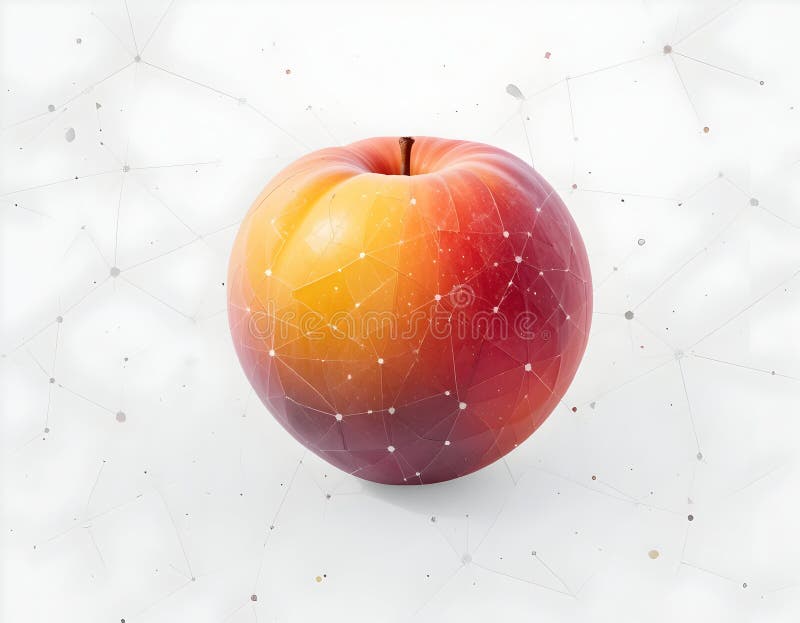 Apple with Abstract Network Overlay Fresh Fruit Concept Stock ...