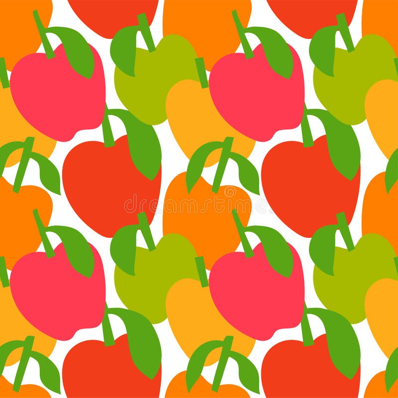 Apple Abstract Seamless Pattern. Vector Illustration Stock Vector ...
