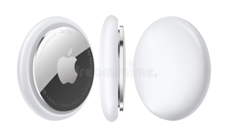 Apple AirTag Device on White Background, Vector Illustration. AirTag is ...