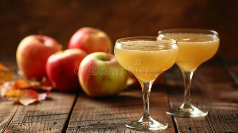Apple Alcoholic Cocktail or Mocktail Stock Image - Image of cold, mint ...