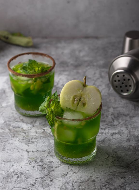 Apple Alcoholic Cocktail or Mocktail Stock Image - Image of cocktail ...