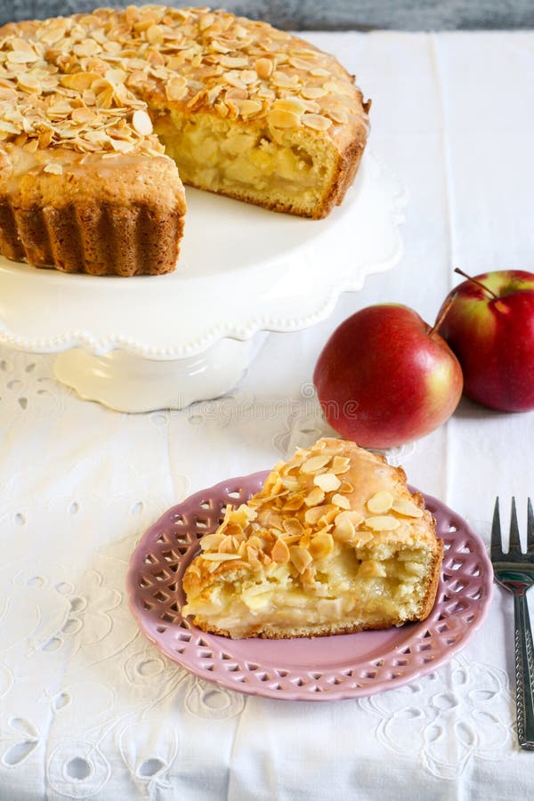 Apple and almond pie stock image. Image of slice, ready - 28245885