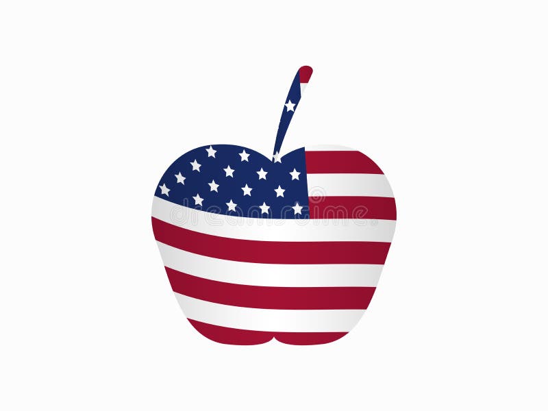 Apple with the American Flag. Vector Stock Vector - Illustration of ...