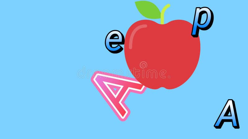 A for Apple - Animated Video for Kids Alphabets Learning Stock Video ...