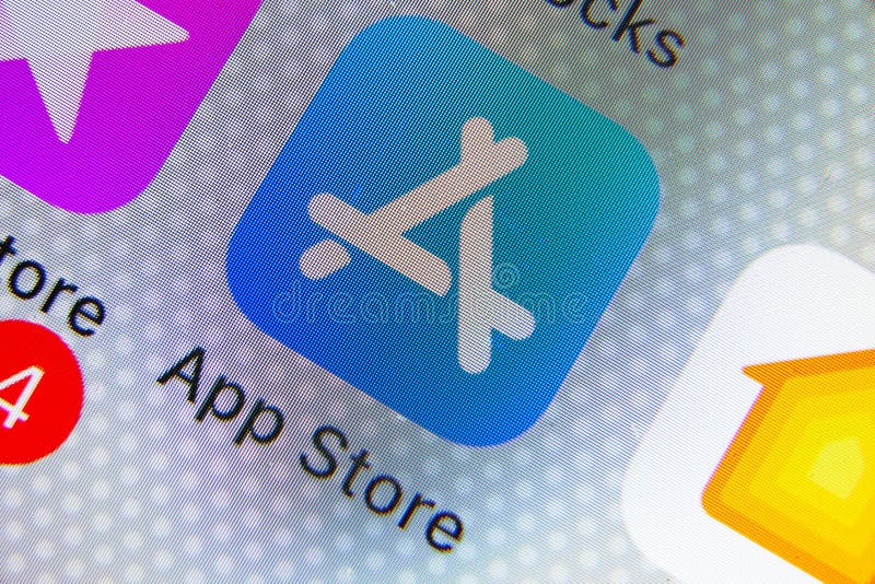 Apple App Store Icon on a Smartphone. Editorial Photography - Image of ...
