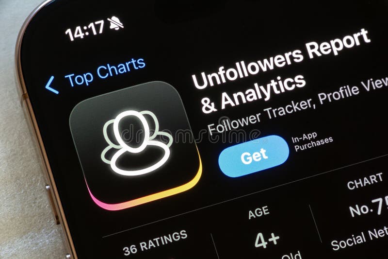 Apple App Store with Unfollowers Report and Analytics Mobile Application on IOS Device Editorial ...