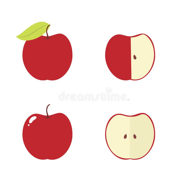 Half Bitten Apple Stock Illustrations – 253 Half Bitten Apple Stock ...