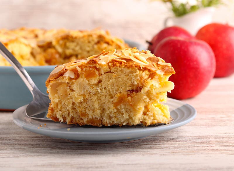 Apple and apricot cake stock photo. Image of cake, bake - 311181808