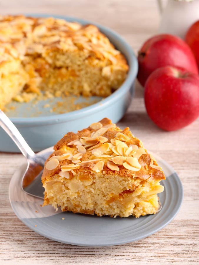 Apple and apricot cake stock image. Image of sweet, pastry - 311181809