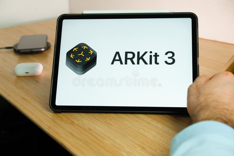 Apple ARKit 3 Logo on the Screen of IPad Tablet. March 2021, San ...