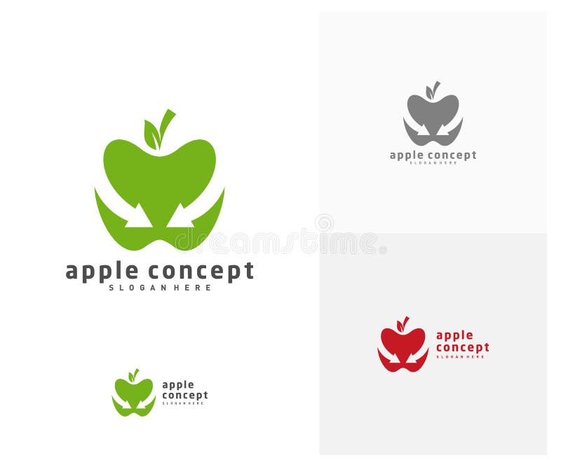 Apple with Arrow Logo Design Vector Template, Fruits Apple Icon Symbol ...