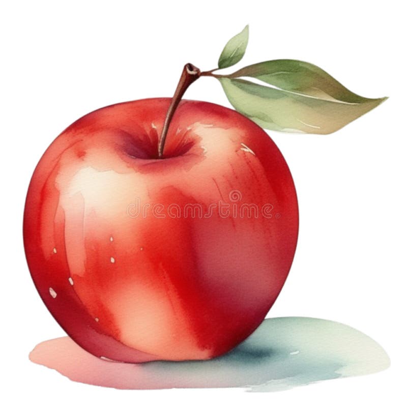 Apple Fruit Watercolor Illustration Stock Photo - Illustration of ...