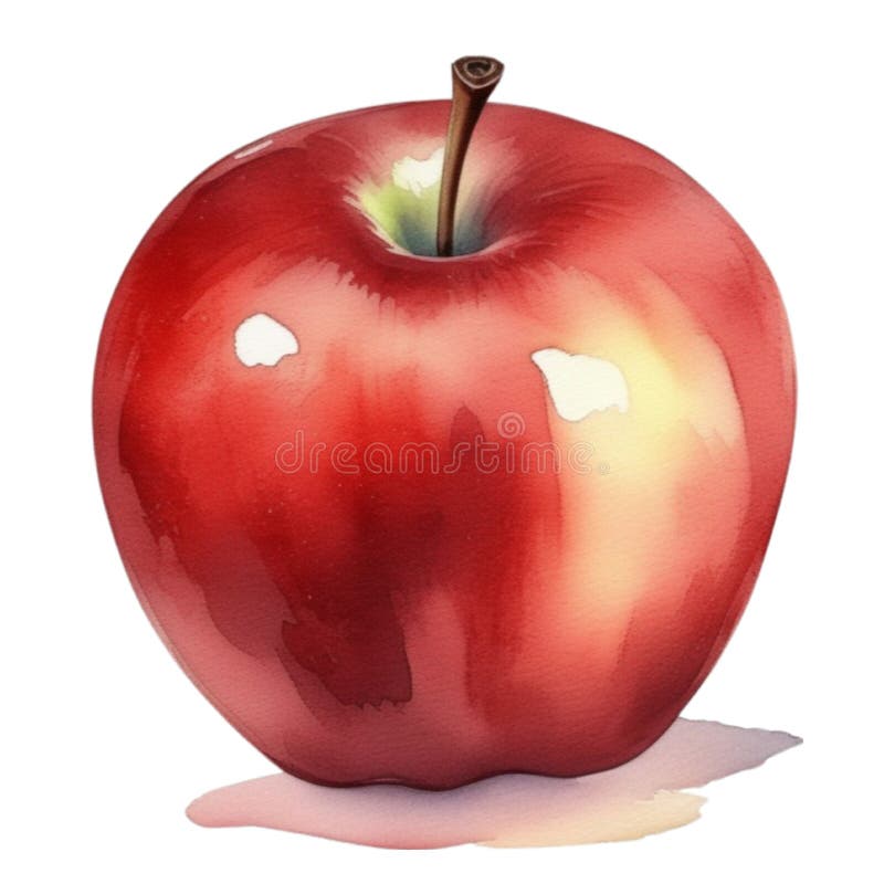 Apple Fruit Watercolor Illustration Stock Image - Illustration of berry ...
