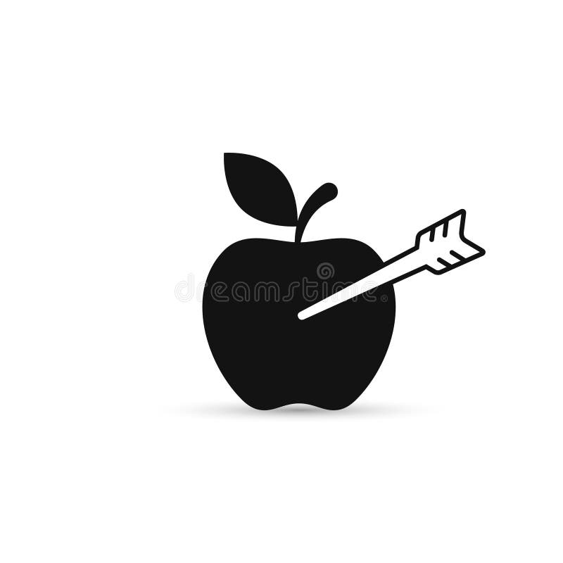 Apple As a Target with Arrow Icon. Vector Simple Isolated Symbol Stock ...