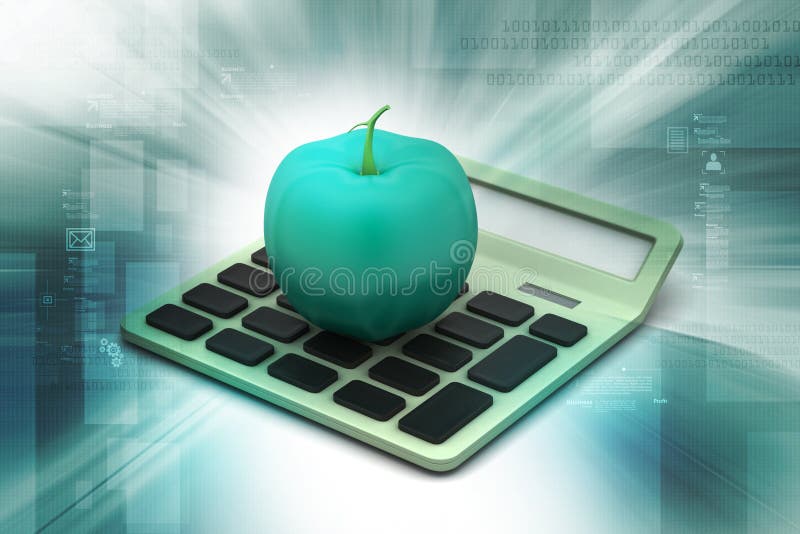 Apple avec la calculatrice illustration stock. Illustration du rapide ...