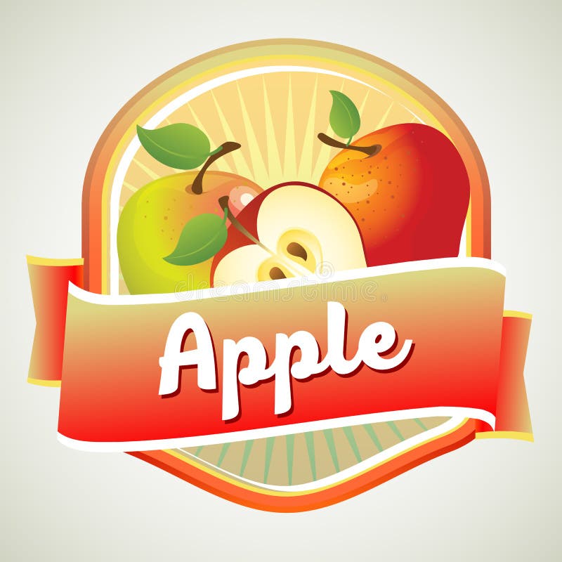Apple Label stock vector. Illustration of crop, juicy - 31611066