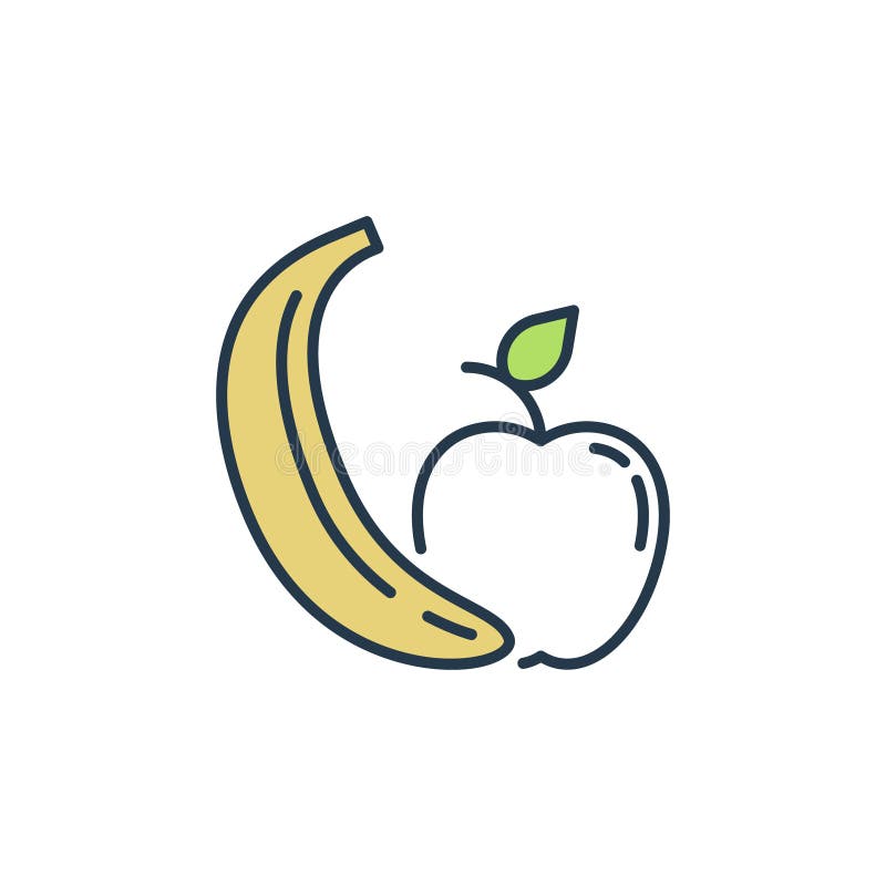 Apple with Banana Vector Concept Modern Icon Stock Illustration ...