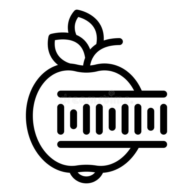 Apple with Barcode Scanning for Information and Tracking Stock Vector ...