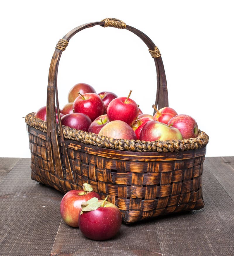 Apple Basket stock image. Image of fruit, autumn, handle - 33801149