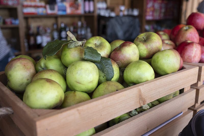 Apple Batch Box for the Production of Cider Stock Photo - Image of ...